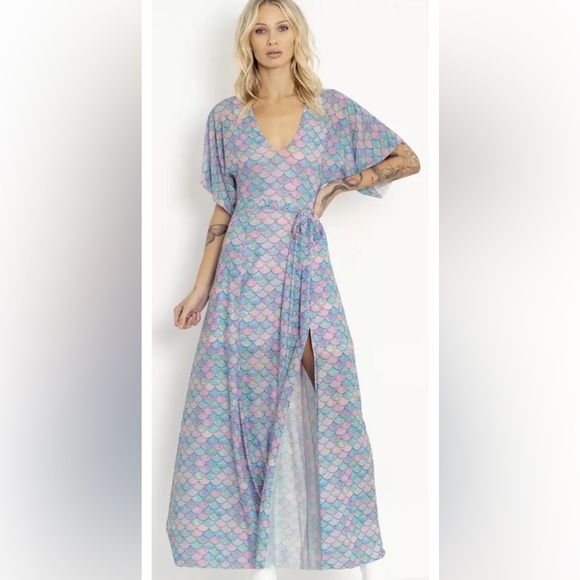 Blackmilk | Dresses | Blackmilk Rainbow Mermaid Scales Maxi Dress ...